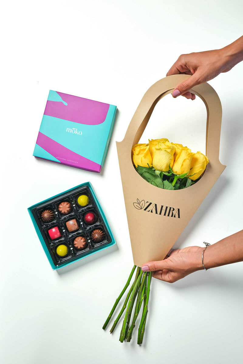 Moko 9 chocolate Box & Brownie Bouquet – Zahra